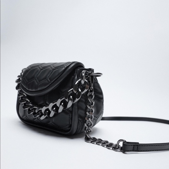 Zara | Bags | Zara Topstitched Crossbody Bag With Chain | Poshmark